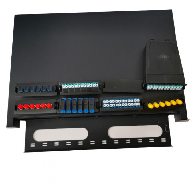Black ODF Patch Panel Simplex 24F 24 Port ST Fiber Patch Panel Face ...