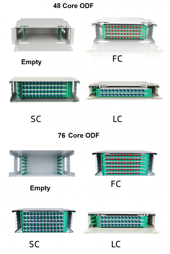 ODF 19 Rack Patch Panel Sc Adapter Fc Patch Panel 6U 96 Core