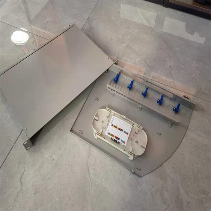 Grey 24 Port SC Fiber Patch Panel Swing Type 1U Optical Distribution Panel