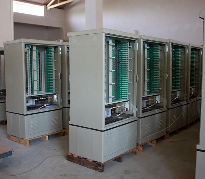 Wall Mounted 144 Core Fiber Optic Cabinet ODC Pole Fiber Distribution ...