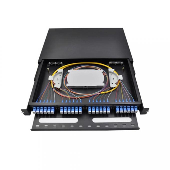 MPO Optical Fiber Termination Box Splice Patch Panel 24 Port SC Simplex