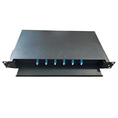 48 Core LC Duplex Fiber Optic Patch Panel Black Color