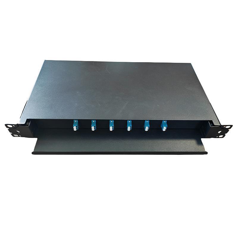 48 Core LC Duplex Fiber Optic Patch Panel Black Color