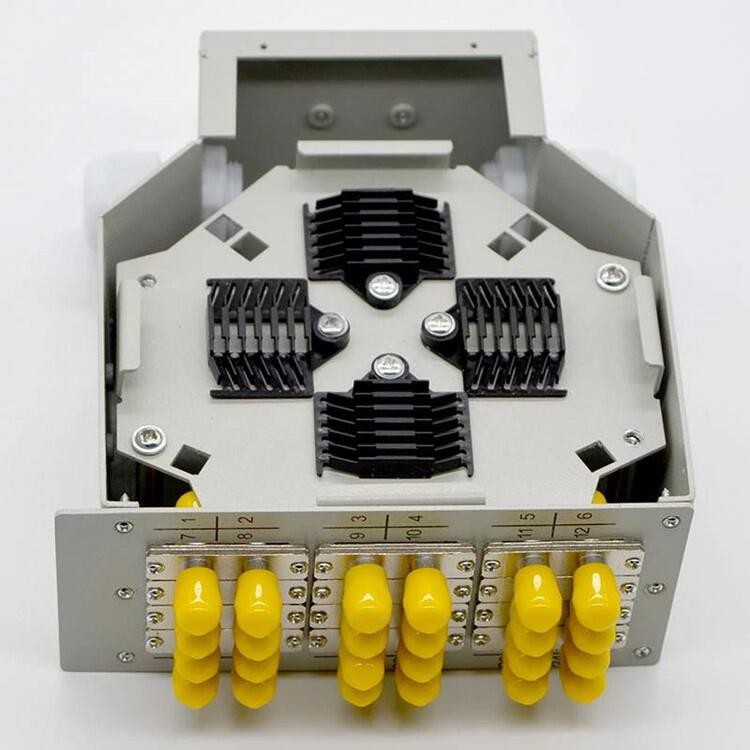 24 Core DIN Rail Fiber Optic Cable Patch Panel 12 ST Duplex Adapter ...