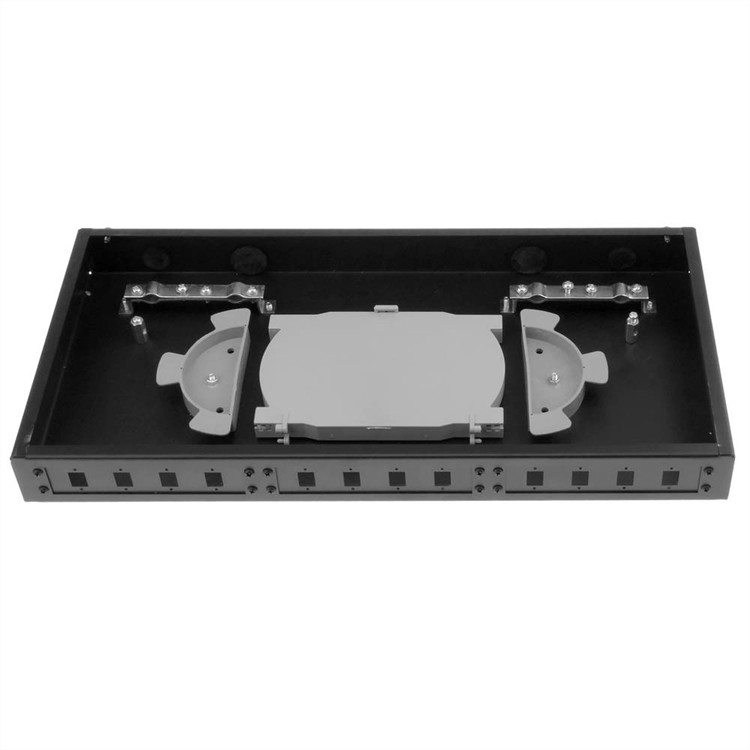 Fixed Rack Mount ODF Fiber Optic Patch Panel 1U 12 Port with Adapter panel