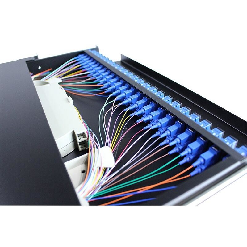 Drawer Type Fiber Optic Termination Panel Box 48 Core 1U Sliding