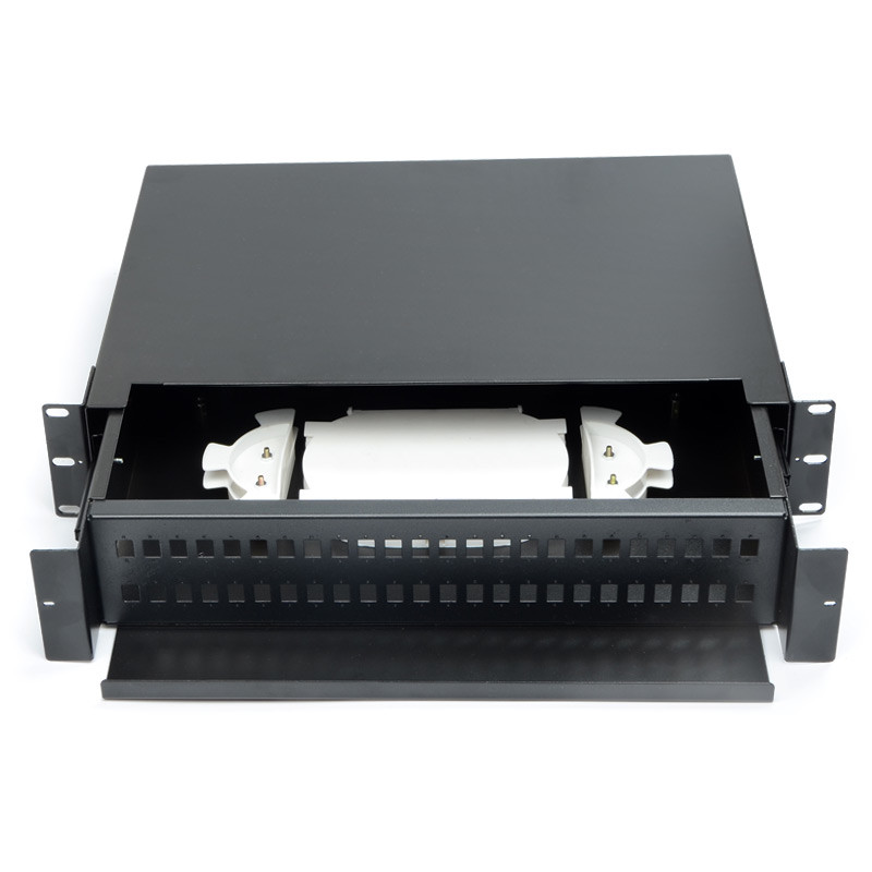 48 Ports 2U Fiber Optic Enclosure SC Simplex / LC Duplex Sliding Patch Panel