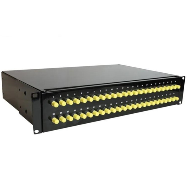 19" 2U Fiber Patch Panel Rack Mount Fixed Type 48 Core FC Adapter