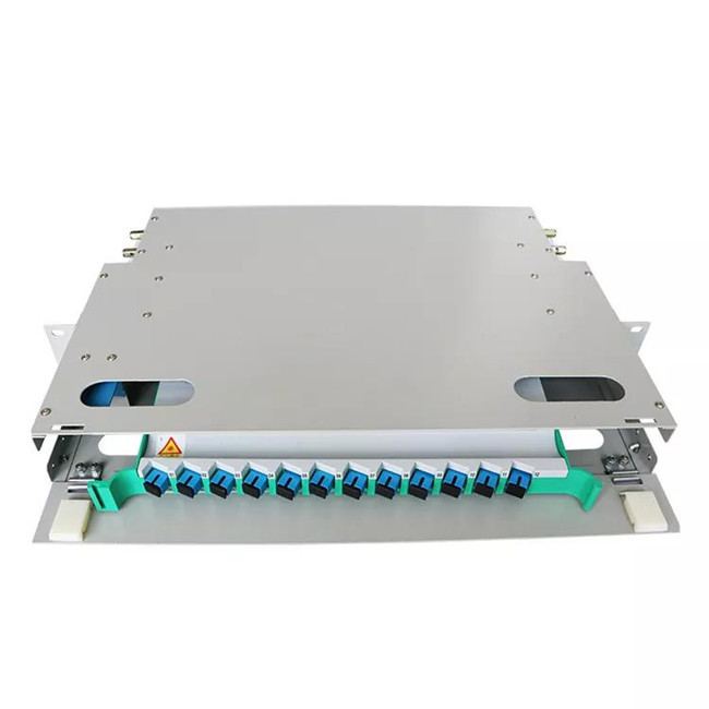 1U ODF Patch Panel Rack Mount Distribution Frame 12 Core Fiber Patch ...