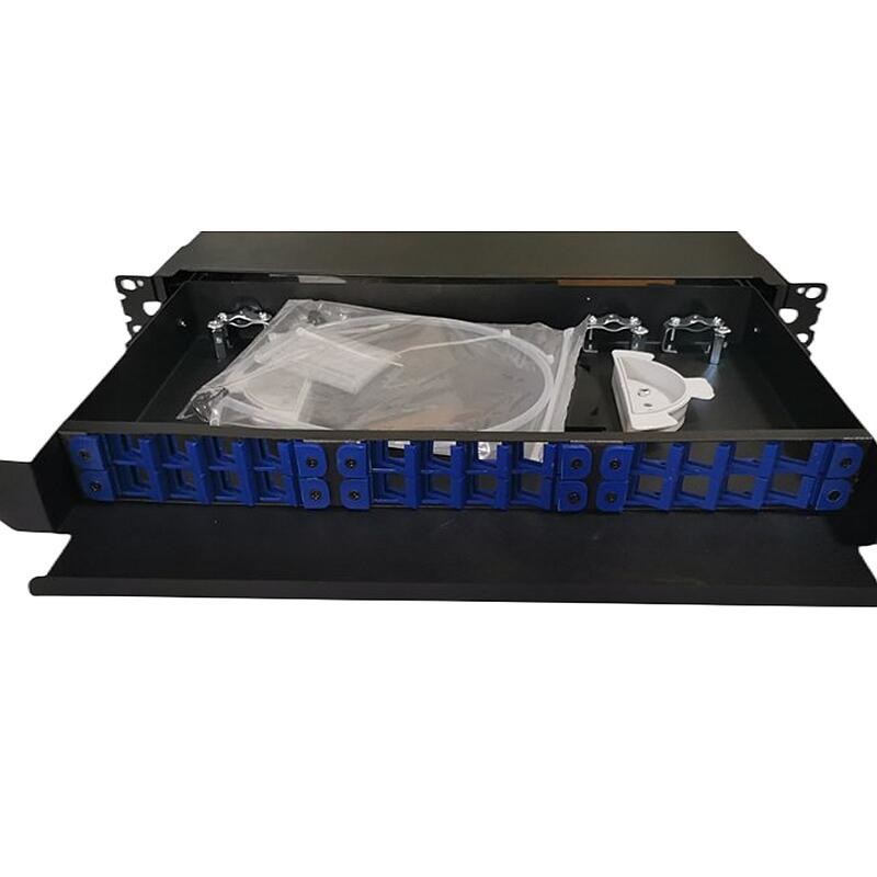 19" 24 Port Fiber Optic Patch Panel Indoor Rack Mount 1U ODF 24 Core