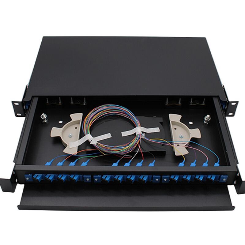 19" 24 Port Fiber Optic Patch Panel Indoor Rack Mount 1U ODF 24 Core