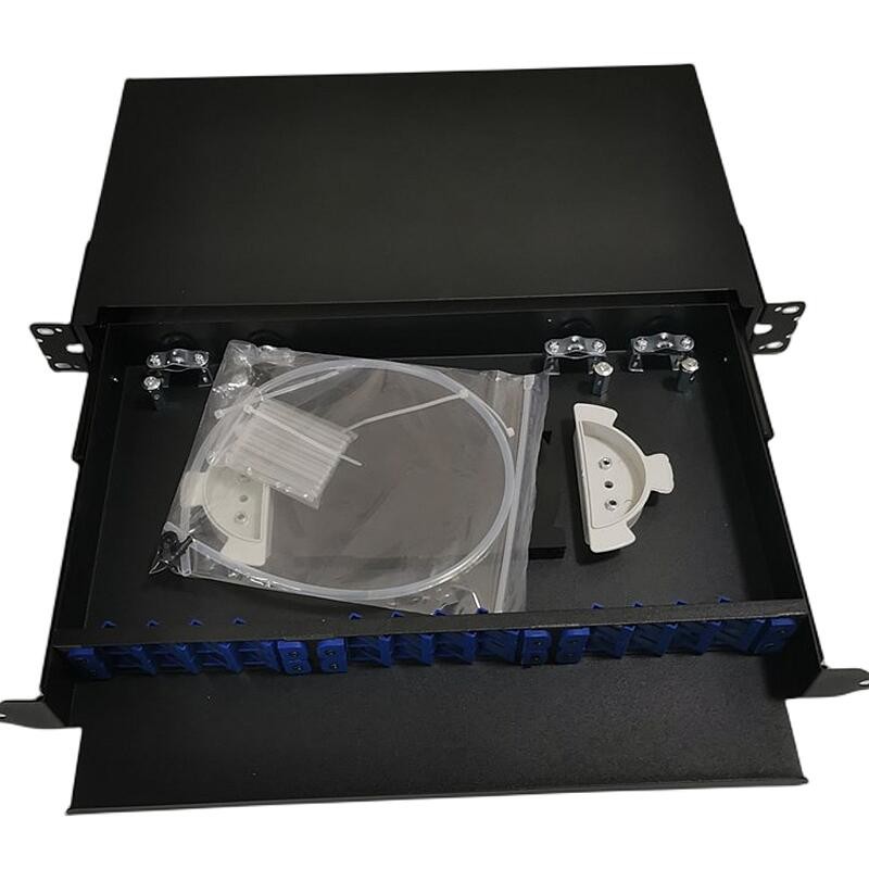 19" 24 Port Fiber Optic Patch Panel Indoor Rack Mount 1U ODF 24 Core