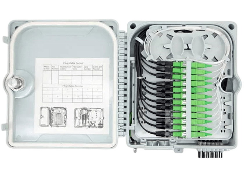 Fiber Optic Terminal Box 12Port SC/LC/ST/FC IP-66 UPC/APC Light Gray FTTH