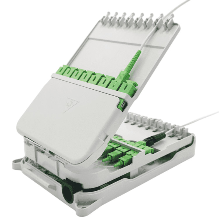 16Core Splitter FTTH Distribution Box UPC / APC Wall Mount Light Grey