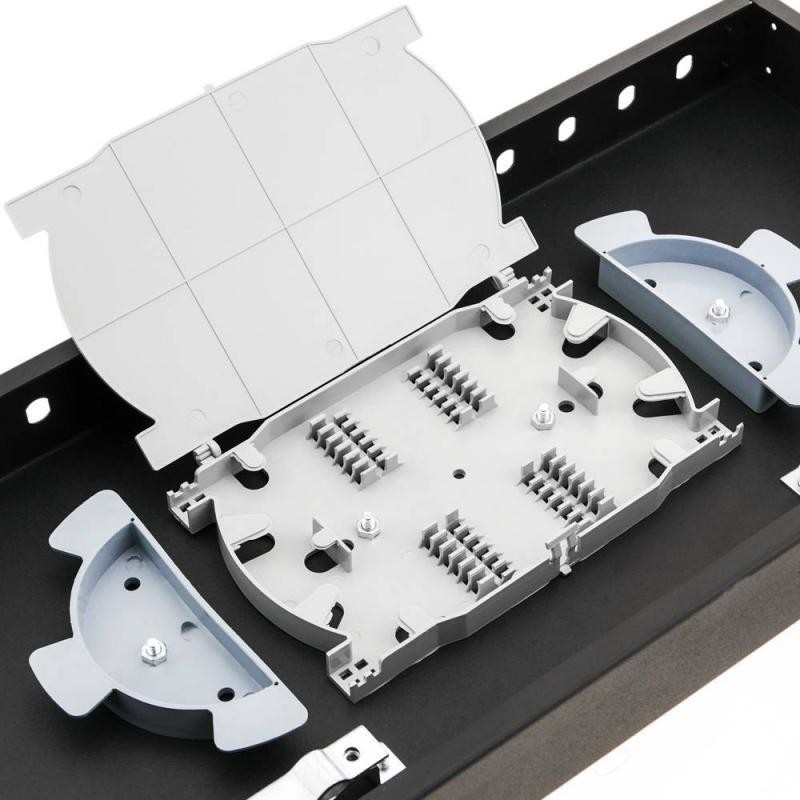 19" Rack Mount Fiber Patch Panel ST Adapter 1U Fiber Enclosure 12 Core