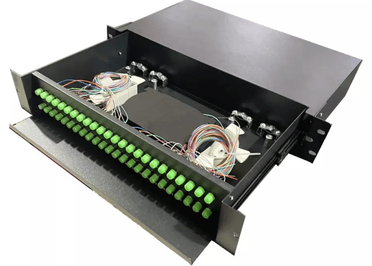 2U 48 Port Fiber Optic Patch Panel Light Fc Simplex Slide Out ODF