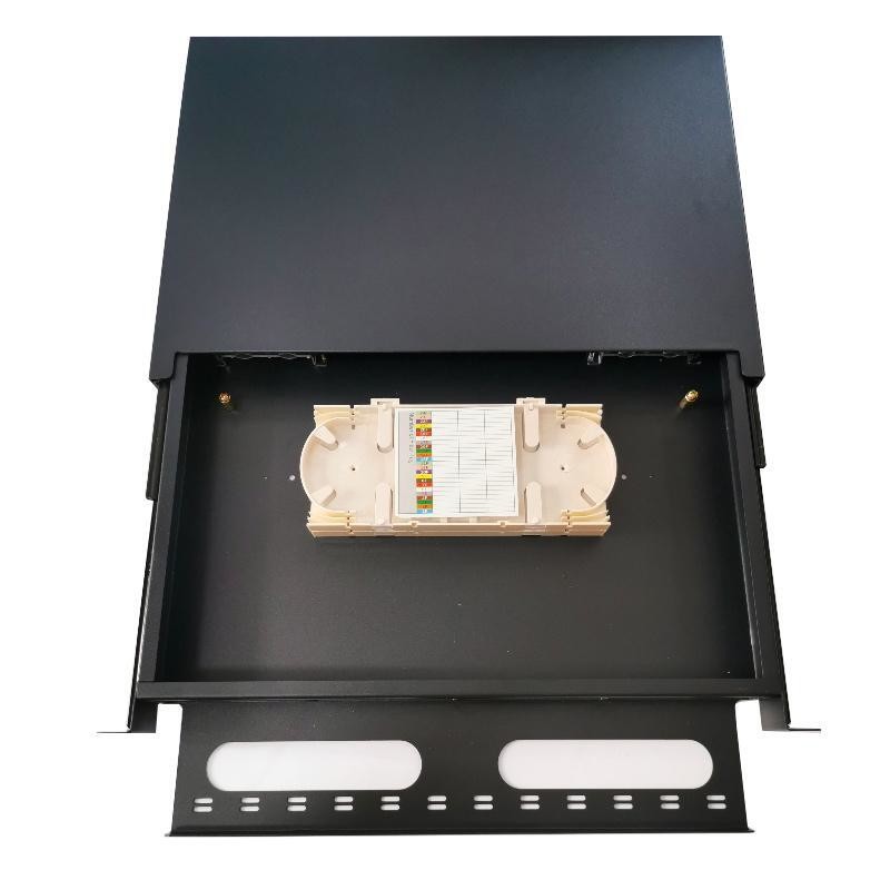 Rack Mount Fiber Optic Patch Panel 1U Ventilated 19 Inch ODF 24 Core