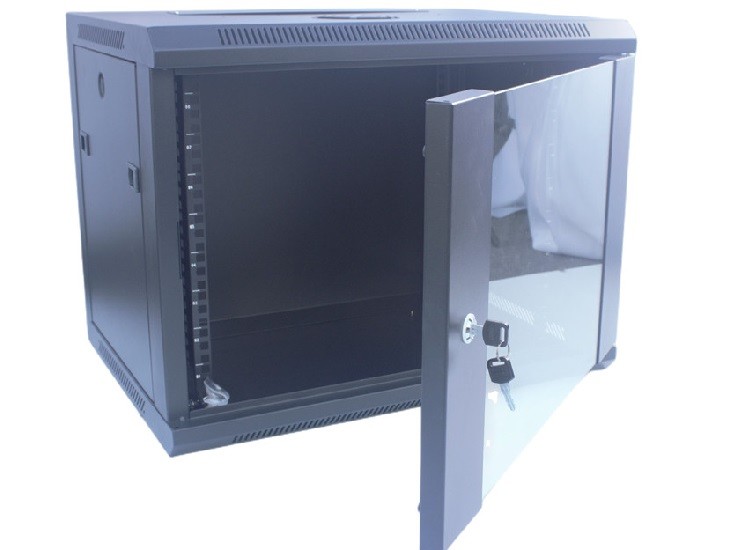 9U Server Rack Cabinet 19" Wall Mount Removable Black Data Cabinet/Network Rack