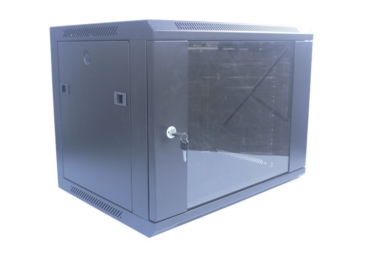 9U Server Rack Cabinet 19" Wall Mount Removable Black Data Cabinet ...