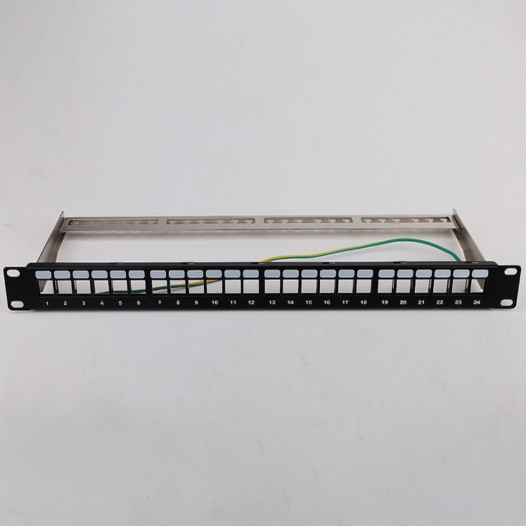 1U 24 Port STP Patch Panel RJ45 Rack Mount Cat6 Patch Panel Blank