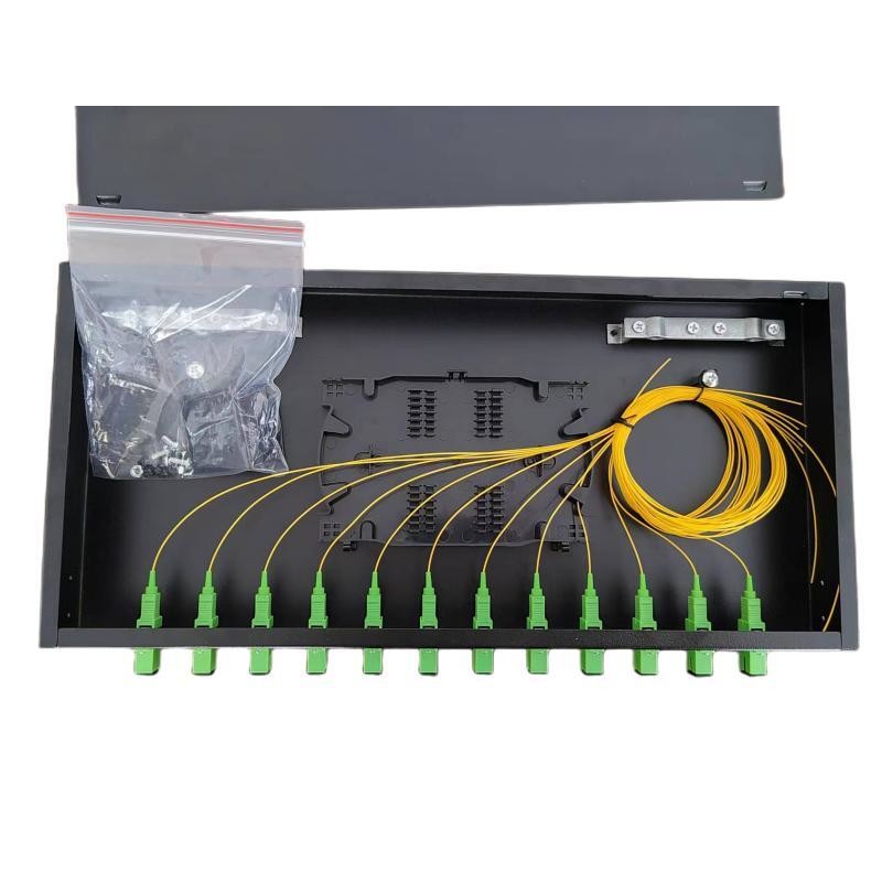 12 Ports Fiber Patch Panel ODF 1U Optical Fiber Terminal Box SC Pigtail ...