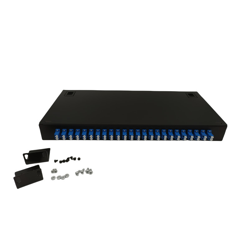 48 Core LC Duplex Fiber Optic Patch Panel Black Color