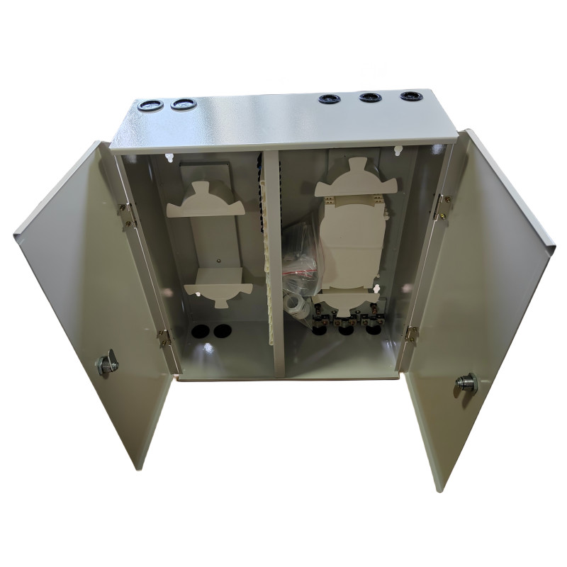 Metal Wall Mount Fiber Enclosure 72 Core With 2 Door And Dual Locks